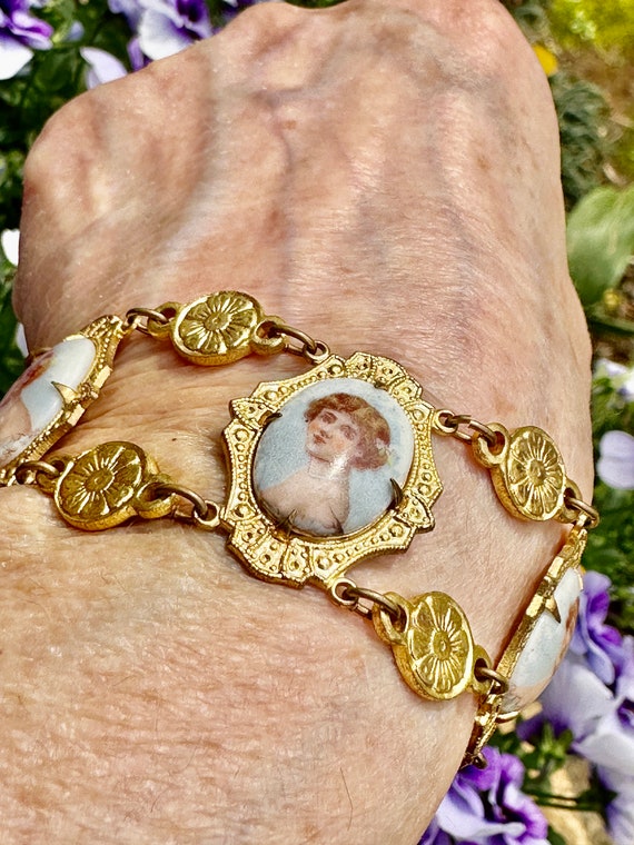 RARE NEIGER PORTRAIT Bracelet/20's Jewelry/20's Brace… - Gem