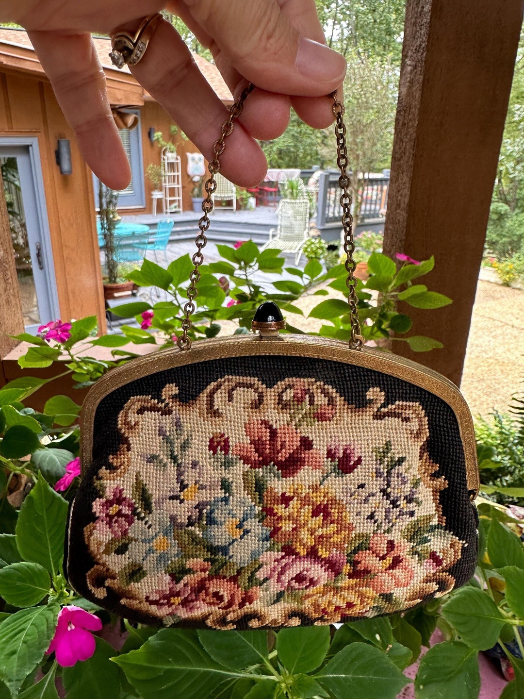 AUSTRIAN PETIT POINT Purse/petit Point Purse/petit Point Handbags ...