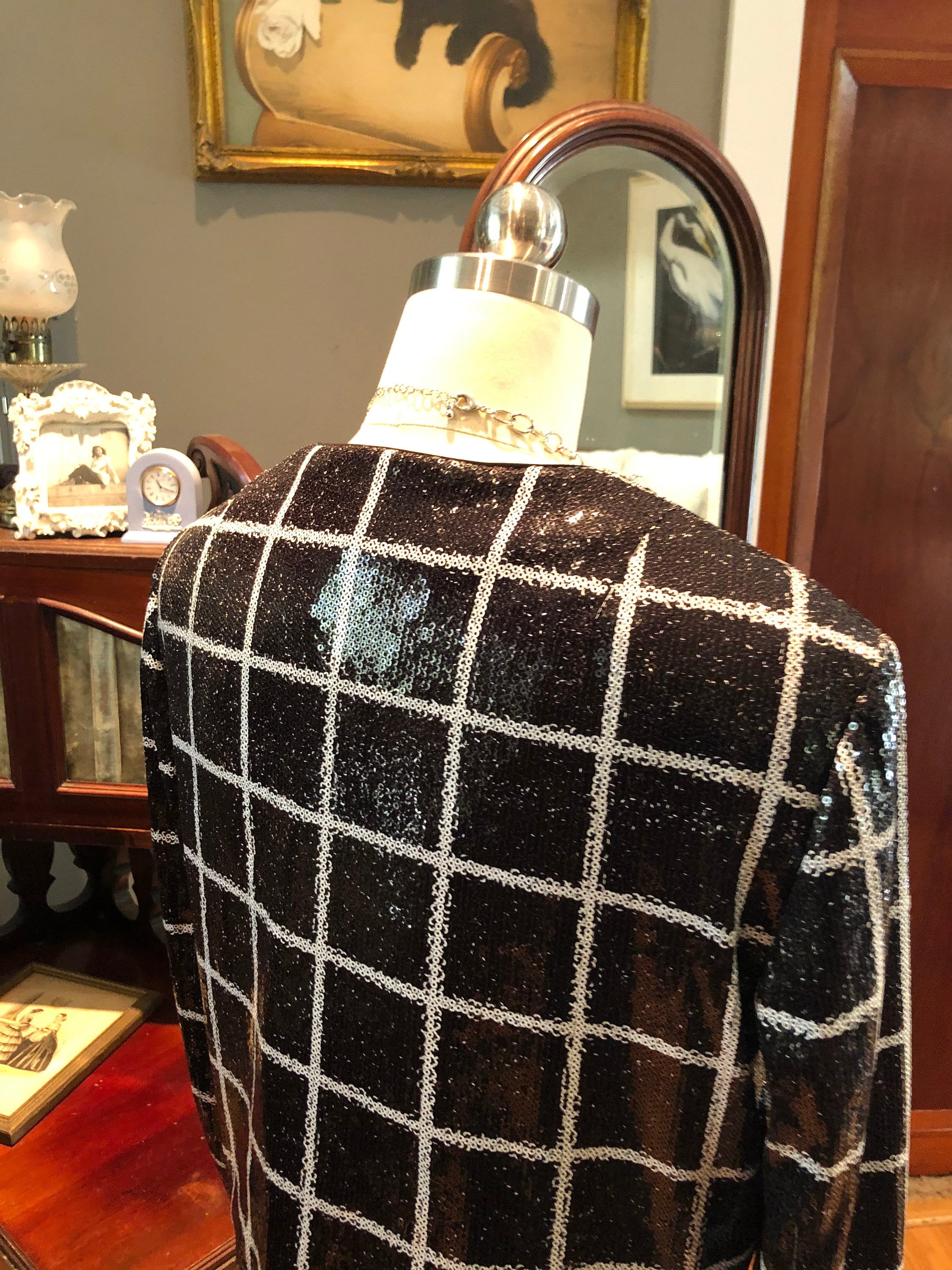 DESIGNER STRENESSE Windowpane Sequin Jacket/early 2000s - Etsy