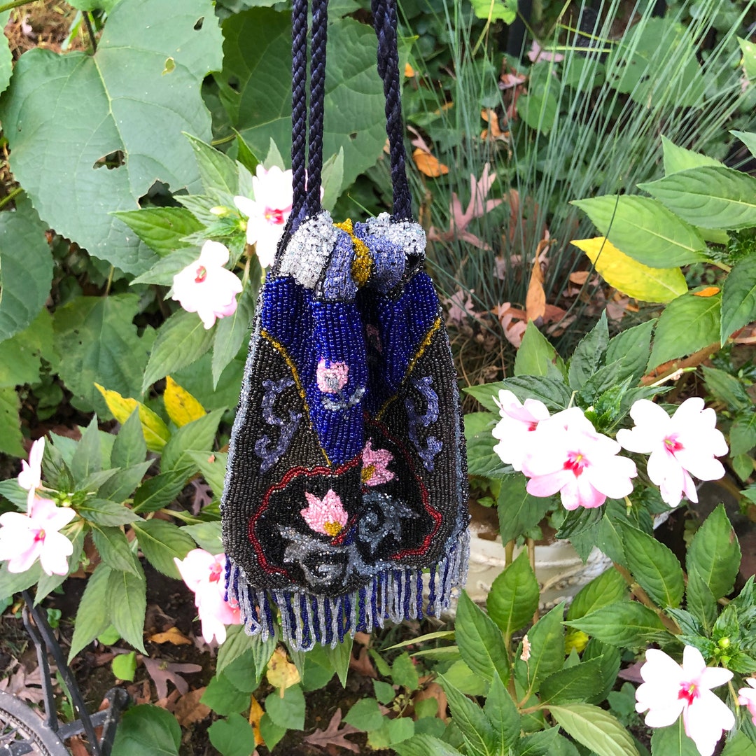 GORGEOUS 30's ART DECO Floral Purse/30's Handbags/30's Purses/glass ...