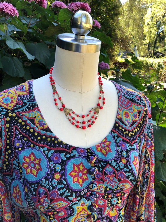 RARE 70's MAXI DRESS/Boho Dresses/Hippie Dresses/Pais… - Gem