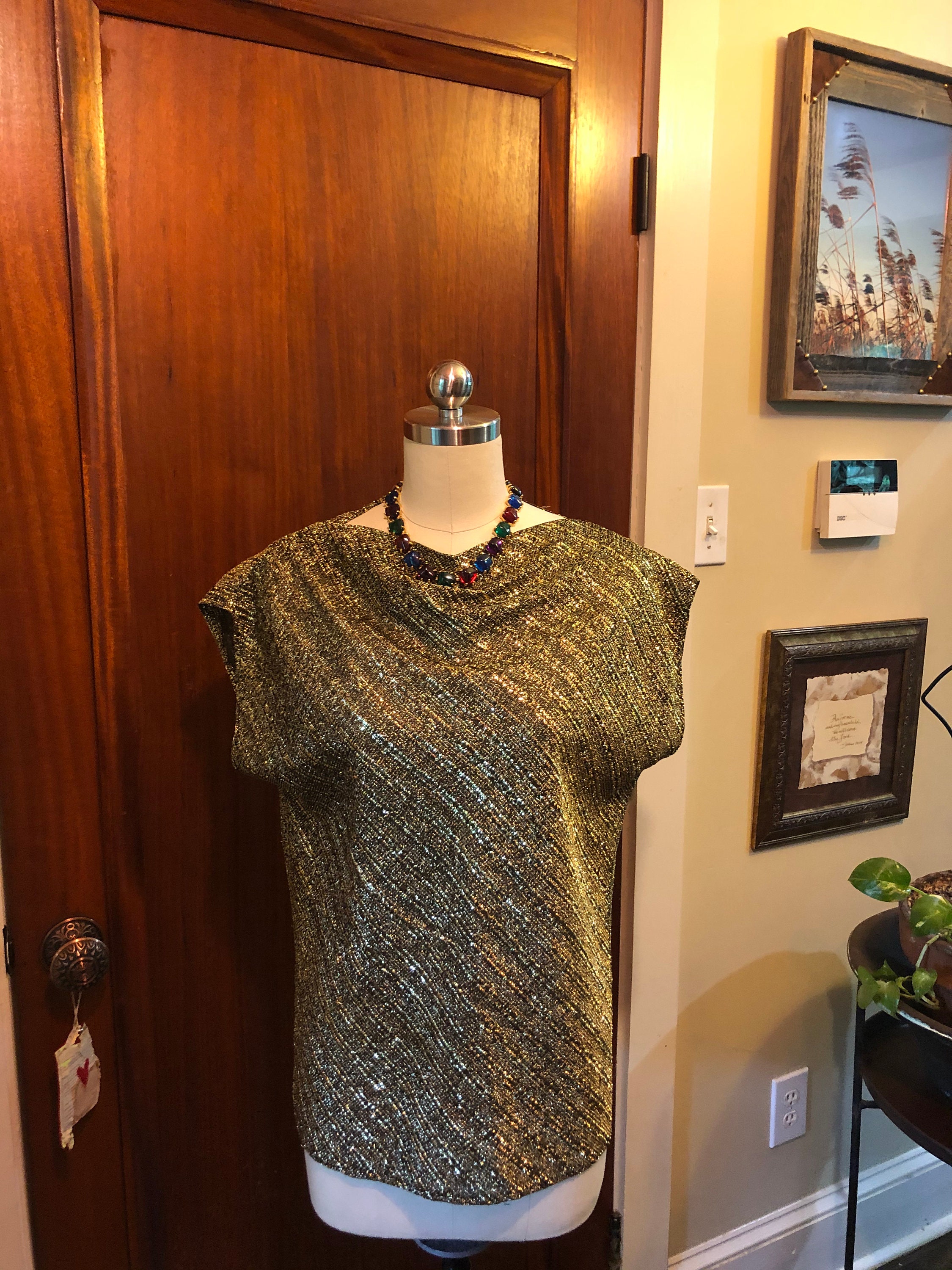 70's GLITZY TOP/70s Gold Top/Vintage Glitz and Glam | Etsy