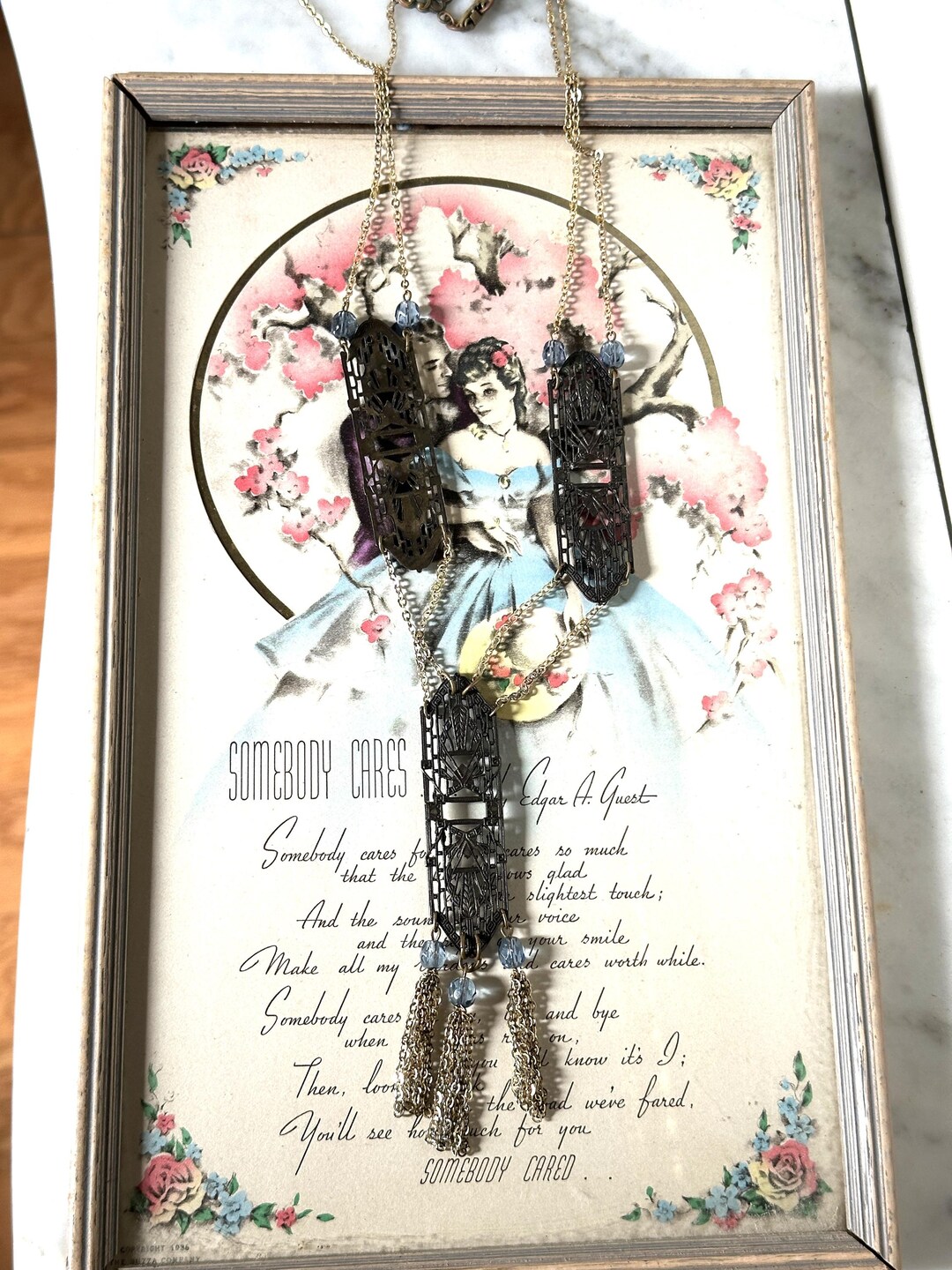 RARE 20's FLAPPER Necklace/filigree Necklaces/art Deco Necklace/czech ...