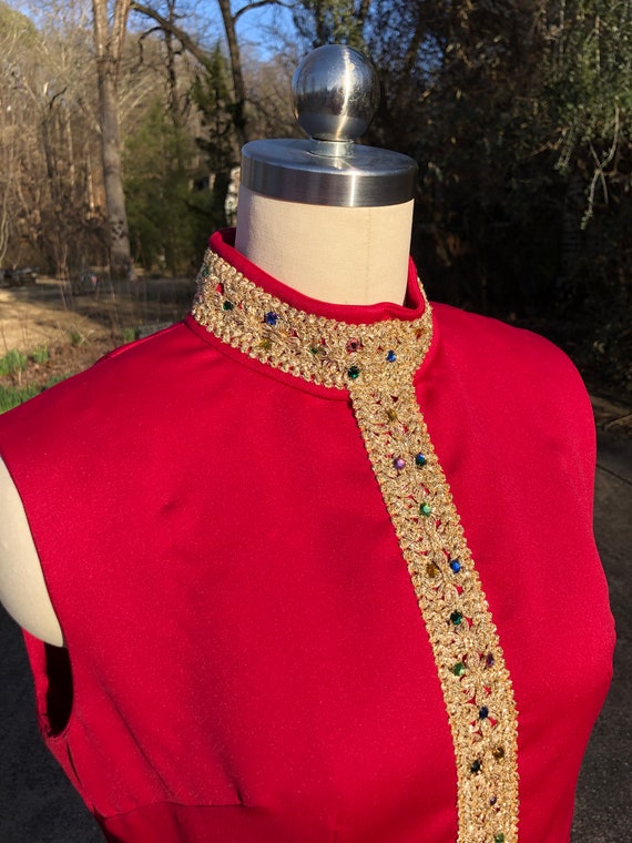 PRETTY 70's CRANBERRY GOWN/70's Dresses/Vintage Gowns… - Gem