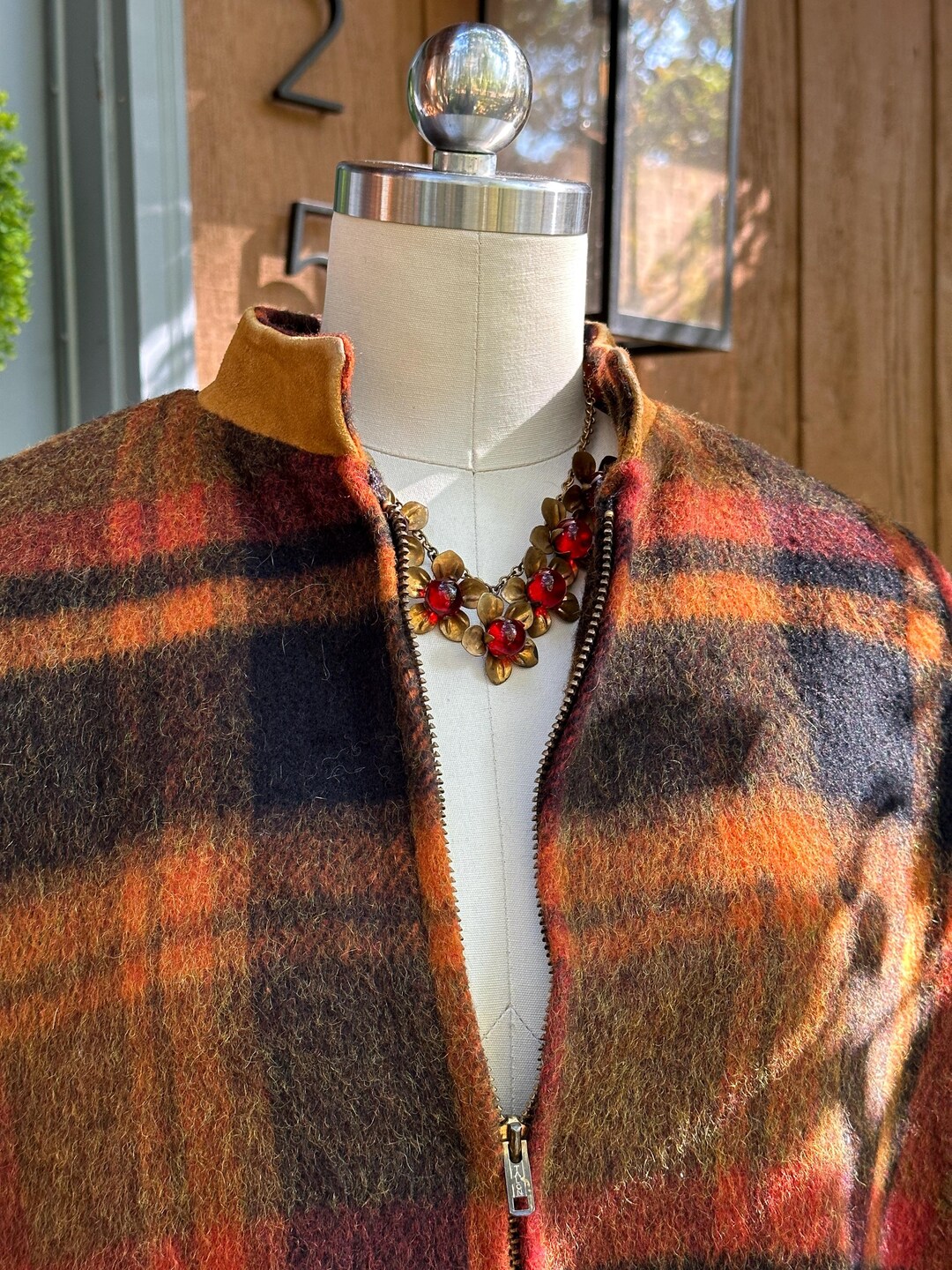 RARE 60's PLAID CAPE With Fringe/wool Capes/western Cape/suede Trim ...