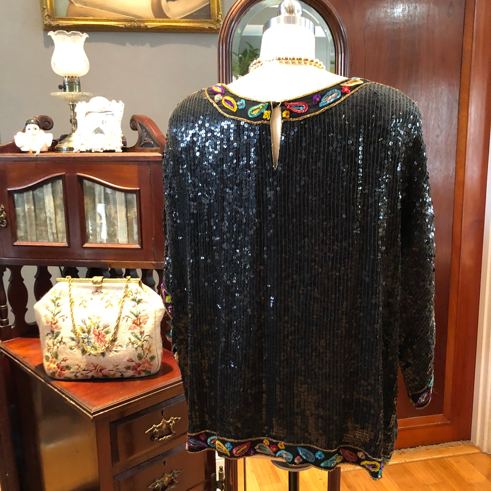 80s Sequin Topsplus Size Beaded Tops80s Beaded Etsy