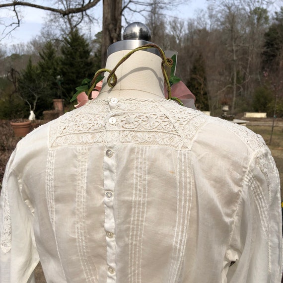 RARE EDWARDIAN BLOUSE/White Cotton Blouses/Edwardian … - Gem