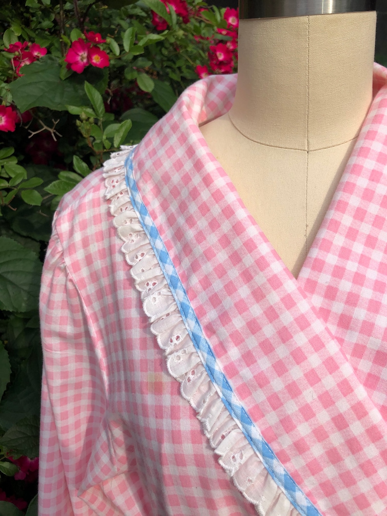 LOVELY 80's PINK Checked Robe Set/Vintage 80s Gingham | Etsy