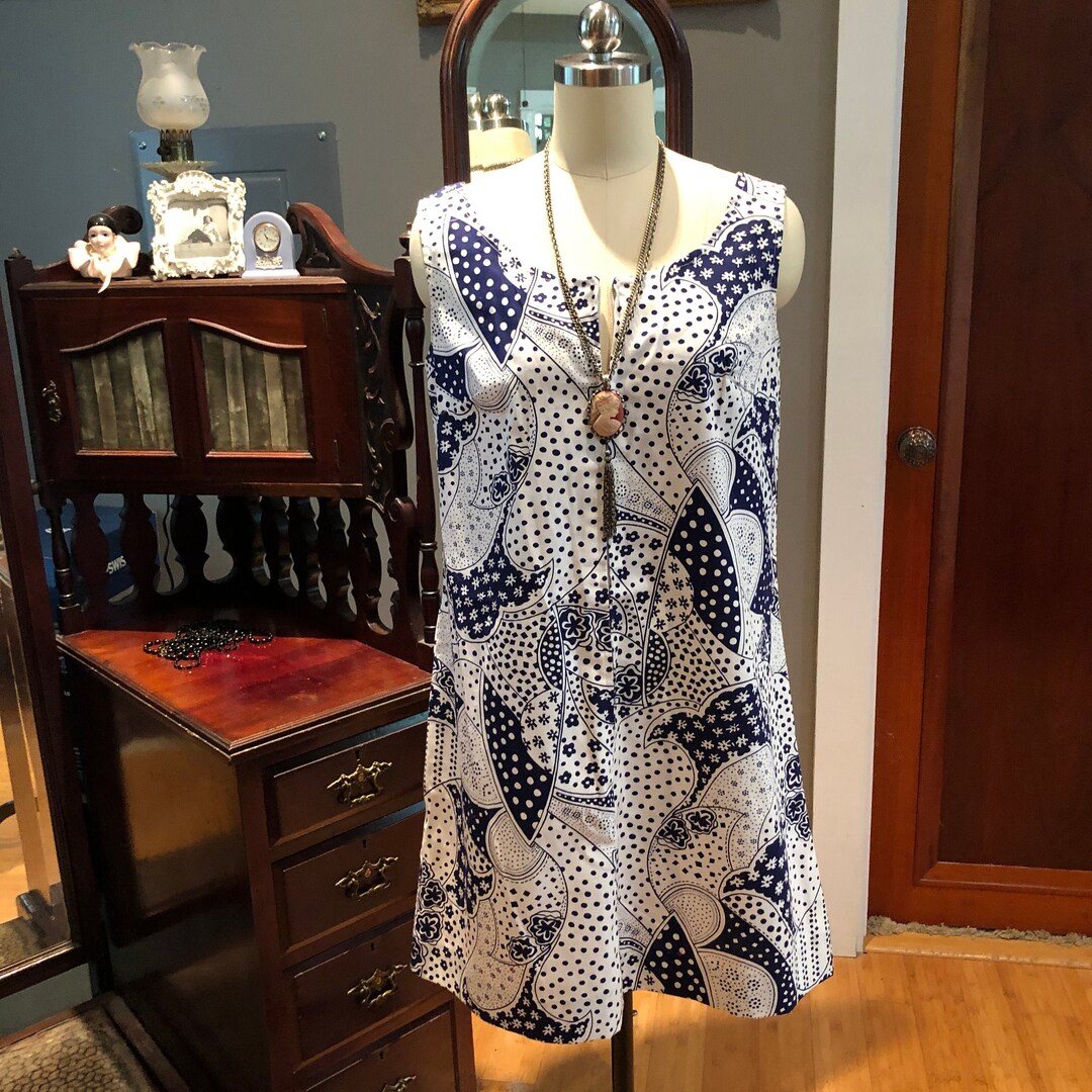 70's MOD MINI Dress/deadstock Paisley Mini/vintage Mod California ...