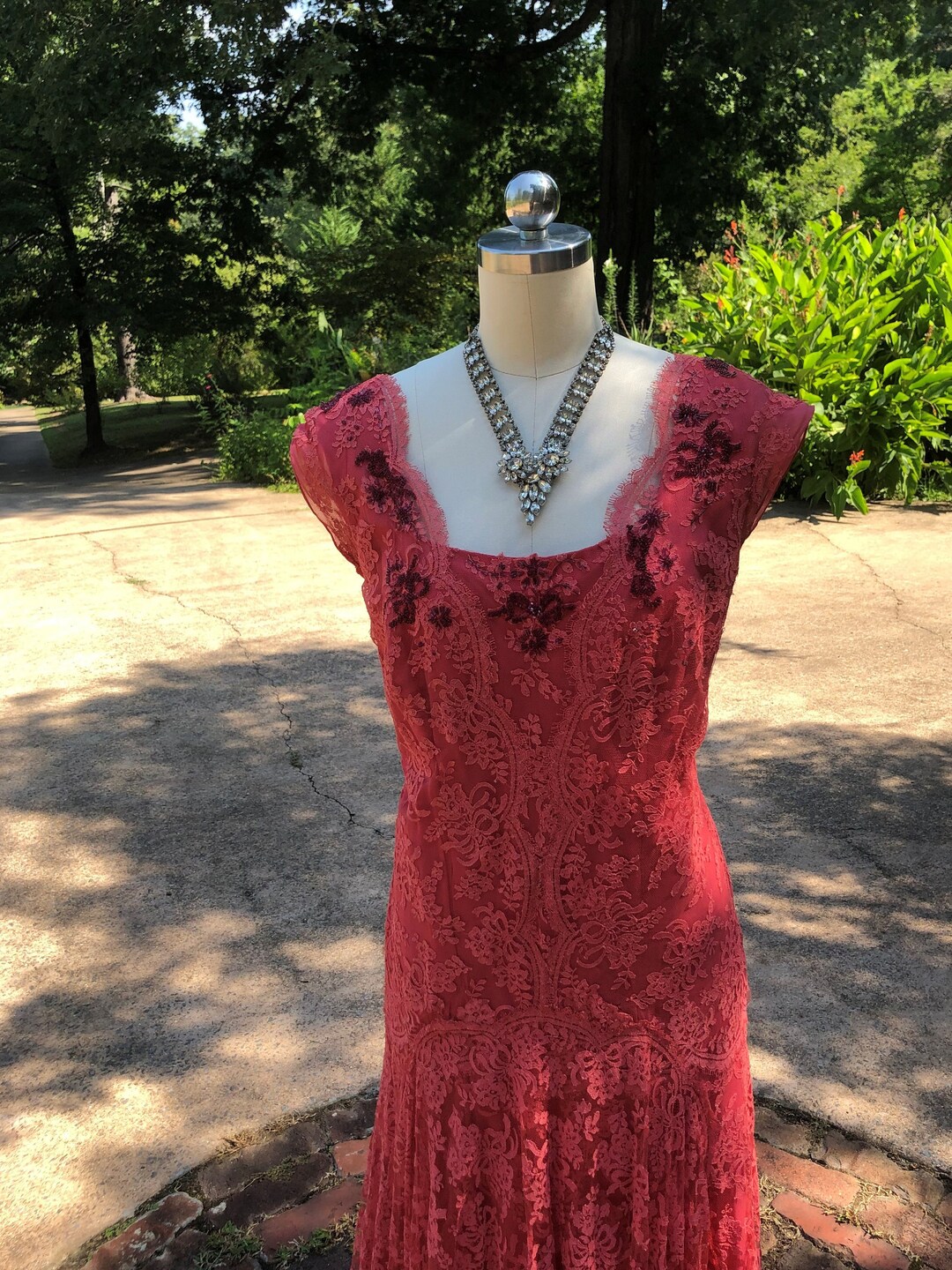 STUNNING 60's PINK Lace Gown/60's Long Gowns/60's Lace Gowns/barbiecore ...