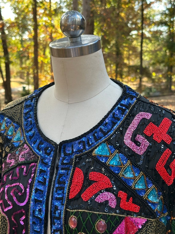 80's JUDITH ANN PLUS Jacket/Beaded Jackets/Plus Size … - Gem
