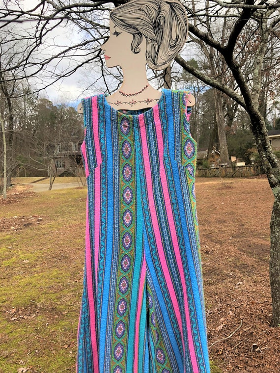RARE 70's TERRY Cloth JUMPSUIT/70's Terry Jumpsuit/60… - Gem