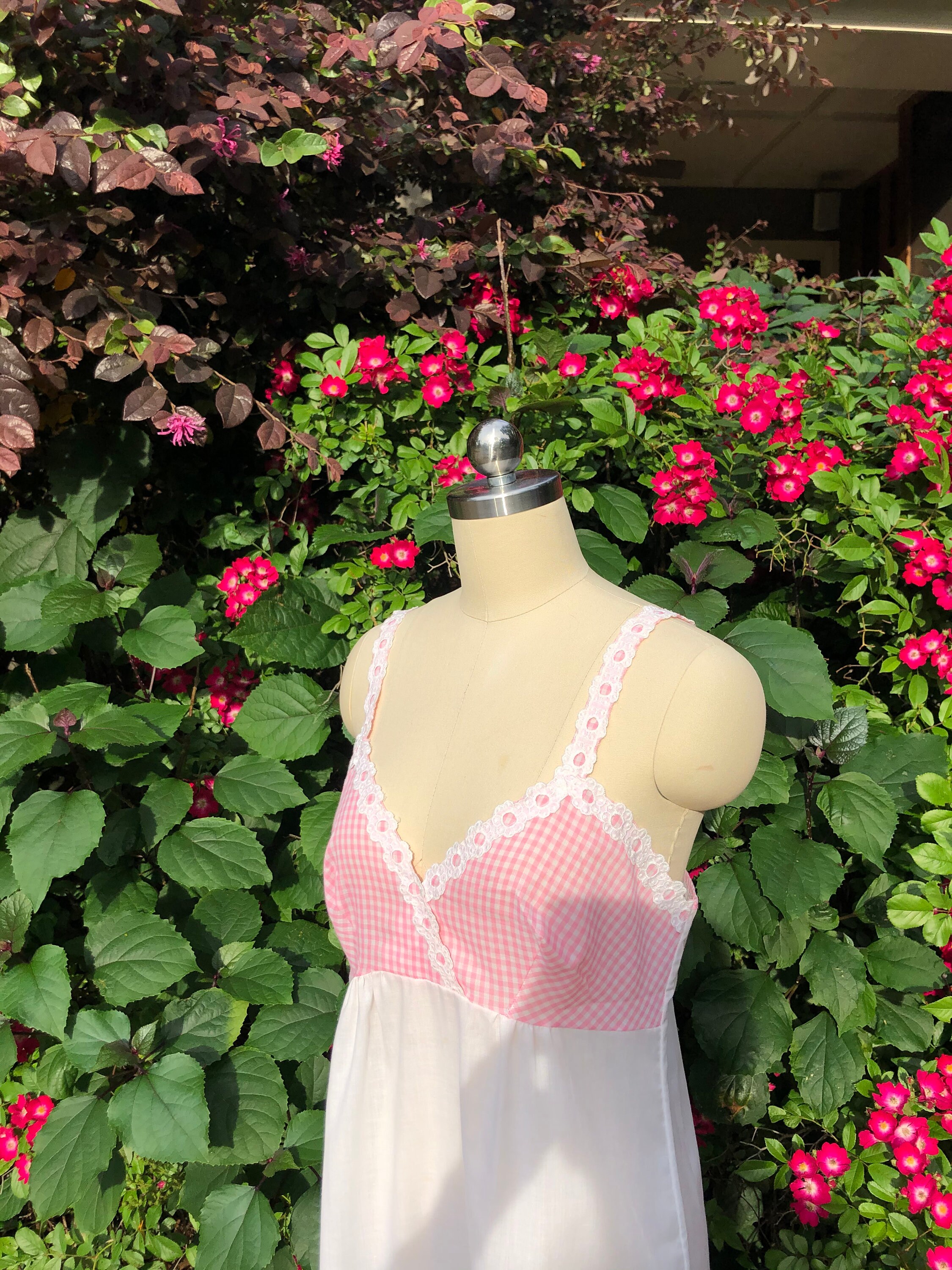 LOVELY 80's PINK Checked Robe Set/Vintage 80s Gingham | Etsy