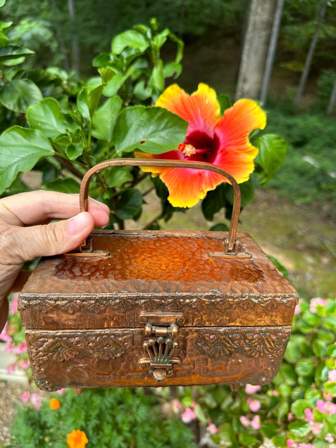 RARE WALBORG Amber Lucite and Copper Handbag/lucite Handbags/lucite ...