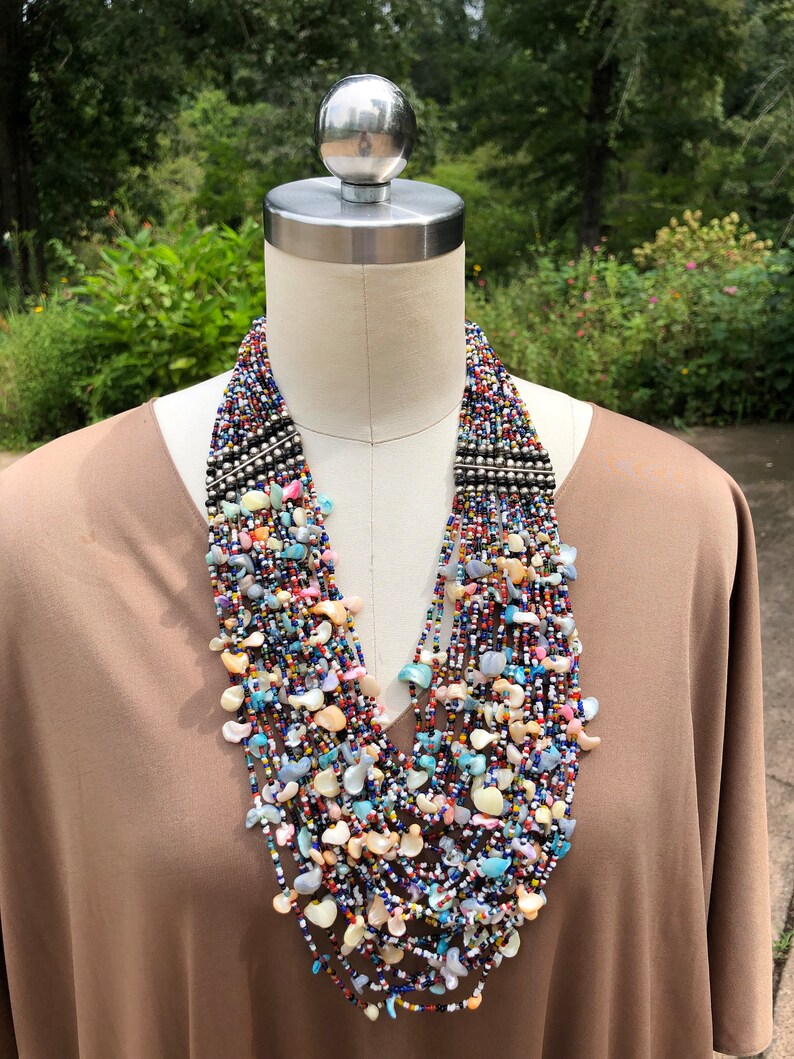 LOVELY 70's BOHO BEADED Necklace/bohemian Necklaces/70's Necklaces/70's ...