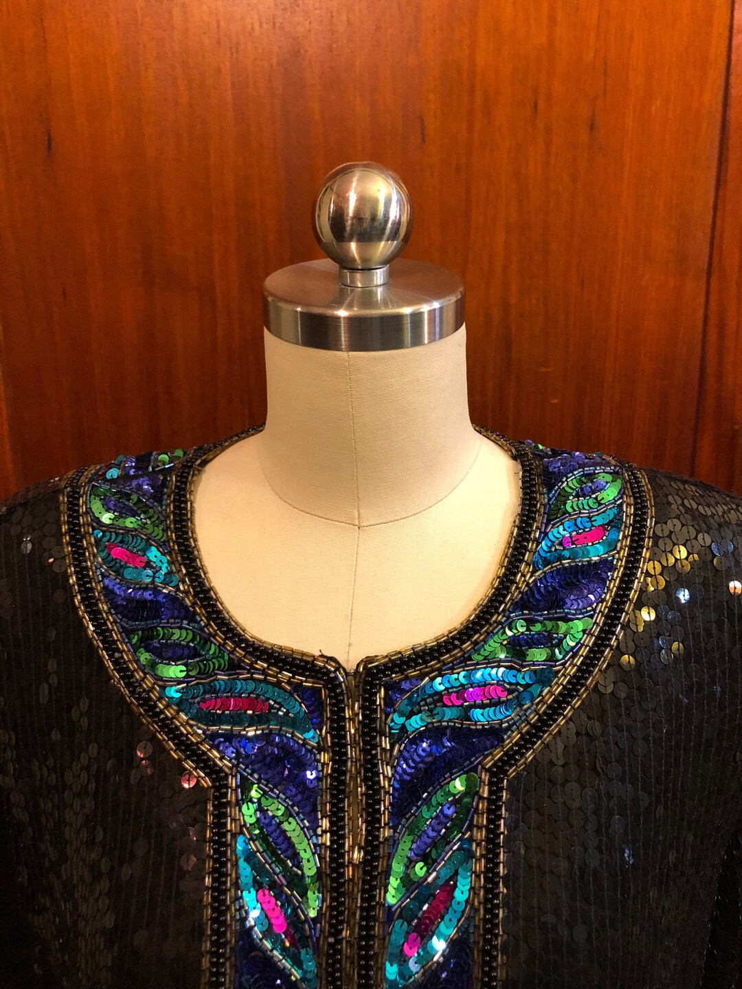 LOVELY 80's BEADED Jacket Xl/80's Beaded Jackets/80's Sequin Jackets ...