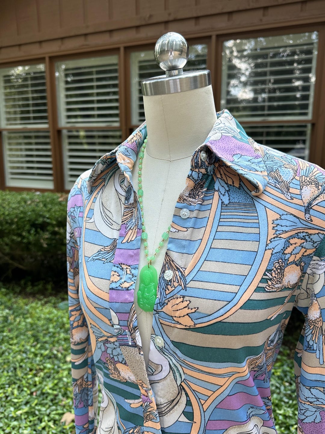 ART NOUVEAU 70's DISCO Blouse/70's Tops/70's Blouses/disco Tops/disco ...