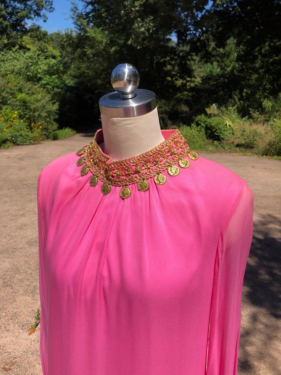 FABULOUS 60's PINK Dress/coin Trimmed Dress/60's - Etsy