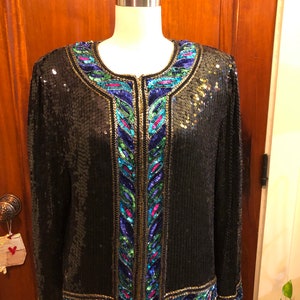 LOVELY 80's BEADED Jacket Xl/80's Beaded Jackets/80's Sequin Jackets ...