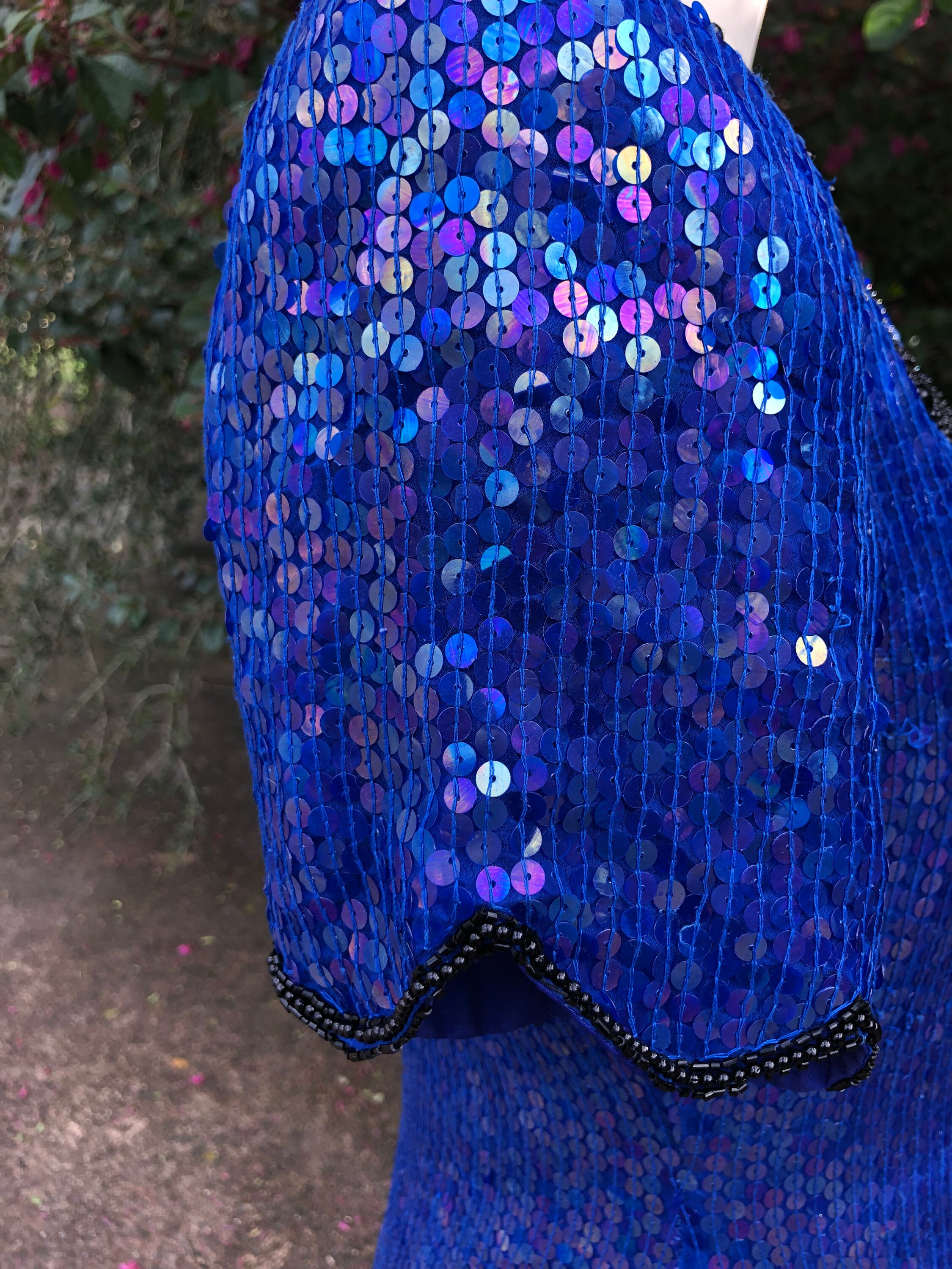 BEADED Tops/sequin Tops/vintage Beaded Tops/80's Beaded Tops/royal Blue ...