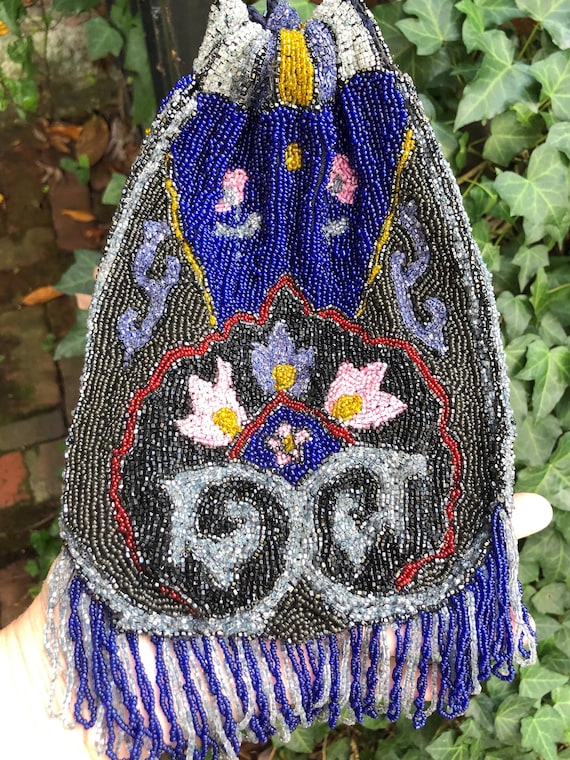 GORGEOUS 30's ART DECO Floral Purse/30's Handbags/30'… - Gem