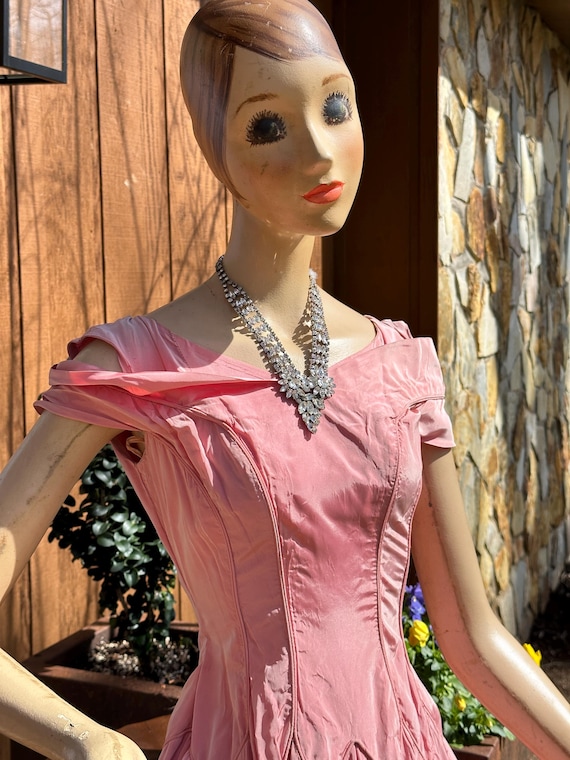 GORGEOUS 40's PROM GOWN/Pink Prom Dresses/Extra Small… - Gem