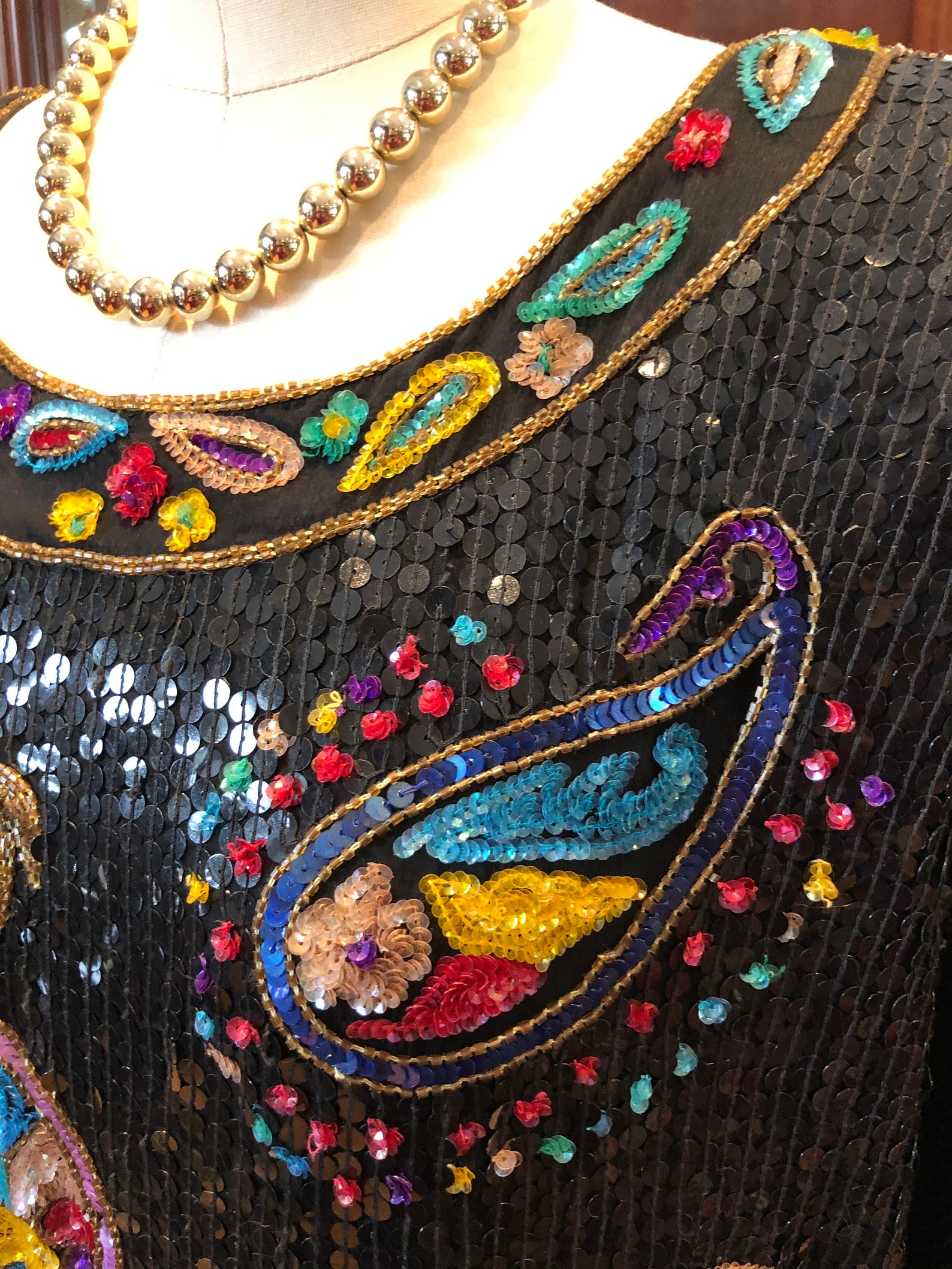 80s Sequin Topsplus Size Beaded Tops80s Beaded Etsy