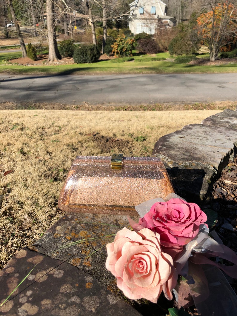 PINK SPARKLE Lucite Clutch/lucite Handbags/lucite Clutches/lucite ...