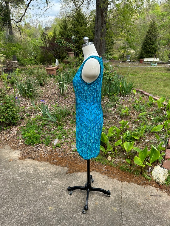 BEAUTIFUL 80's SEQUIN DRESS/Sequin Dresses/Beaded Dre… - Gem
