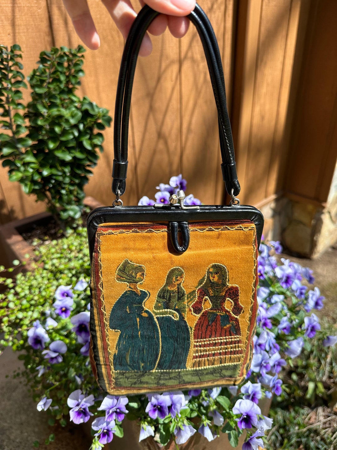 ITALIAN GERMAN RENAISSANCE Purse/50's Handbags/soure Handbags/velvet ...