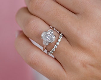 Three stone engagement ring | Etsy