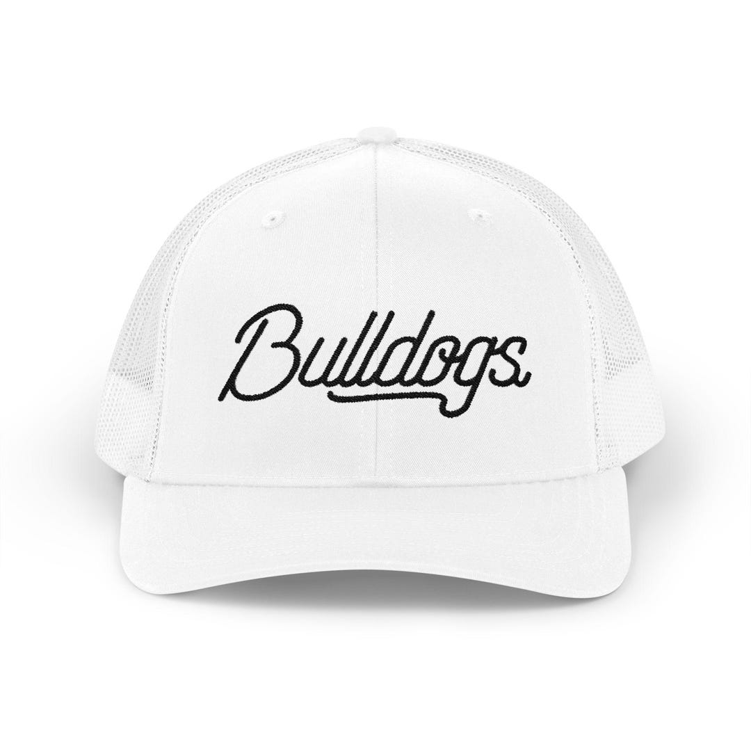 Bulldogs Cursive Modern Embroidered Snapback Trucker Cap, Casual Style ...