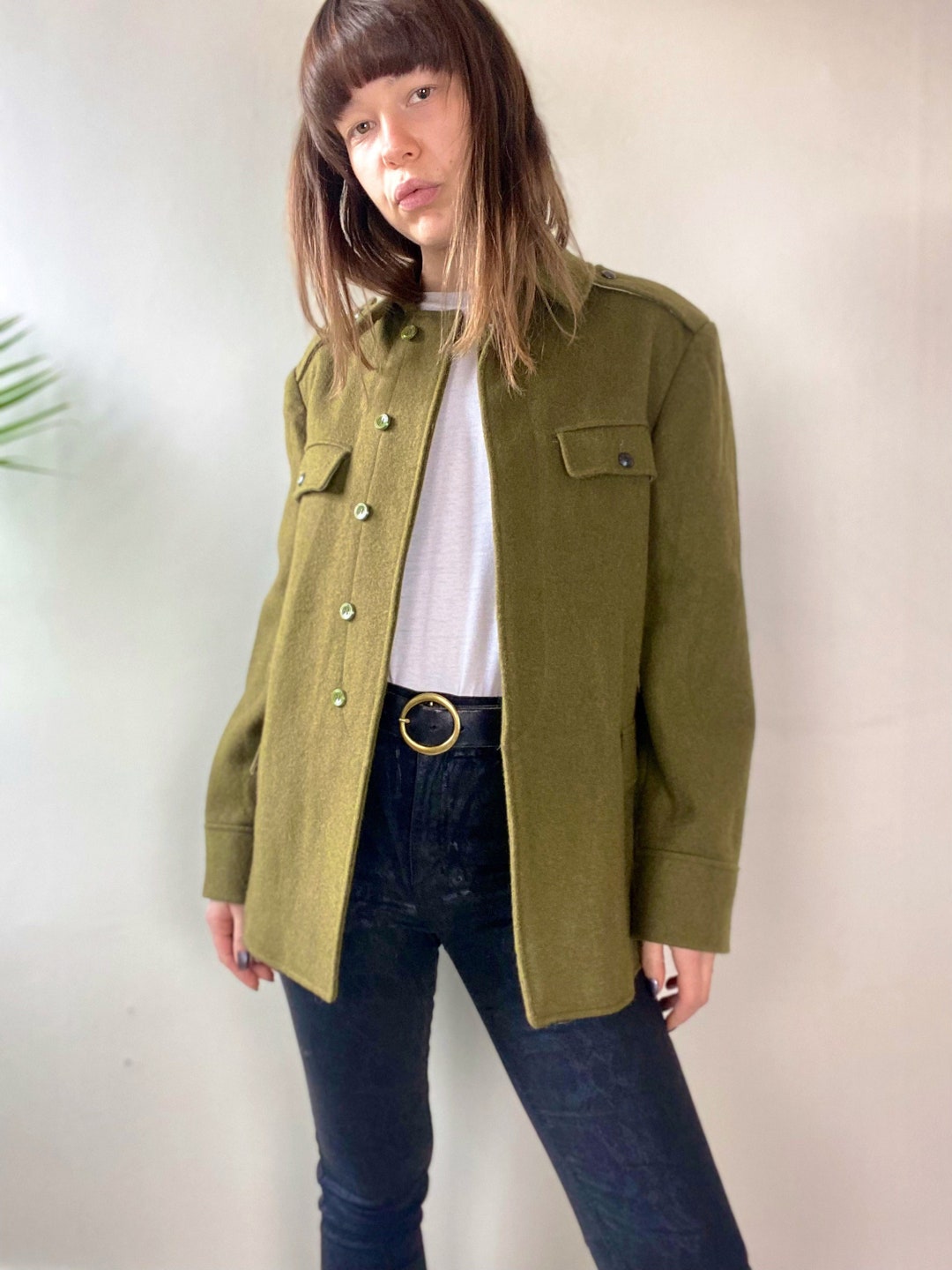 80s Wool Military Coat Vintage 80s Pure Wool Military Overcoat Warm ...