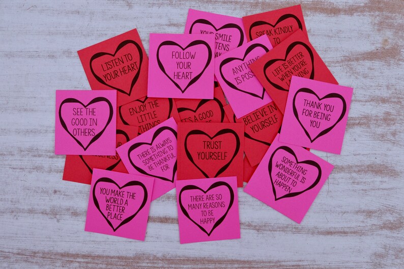 Kindness Hearts Inspirational Notes, Kindness Cards, Positive Messages ...