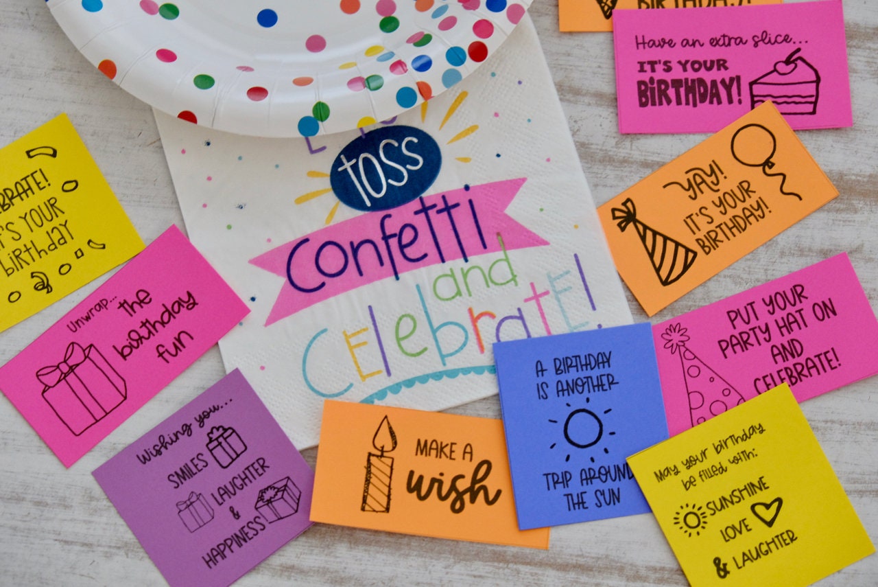 Birthday Confetti Kindness Cards: Printable Birthday Wishes (PDF) - Etsy