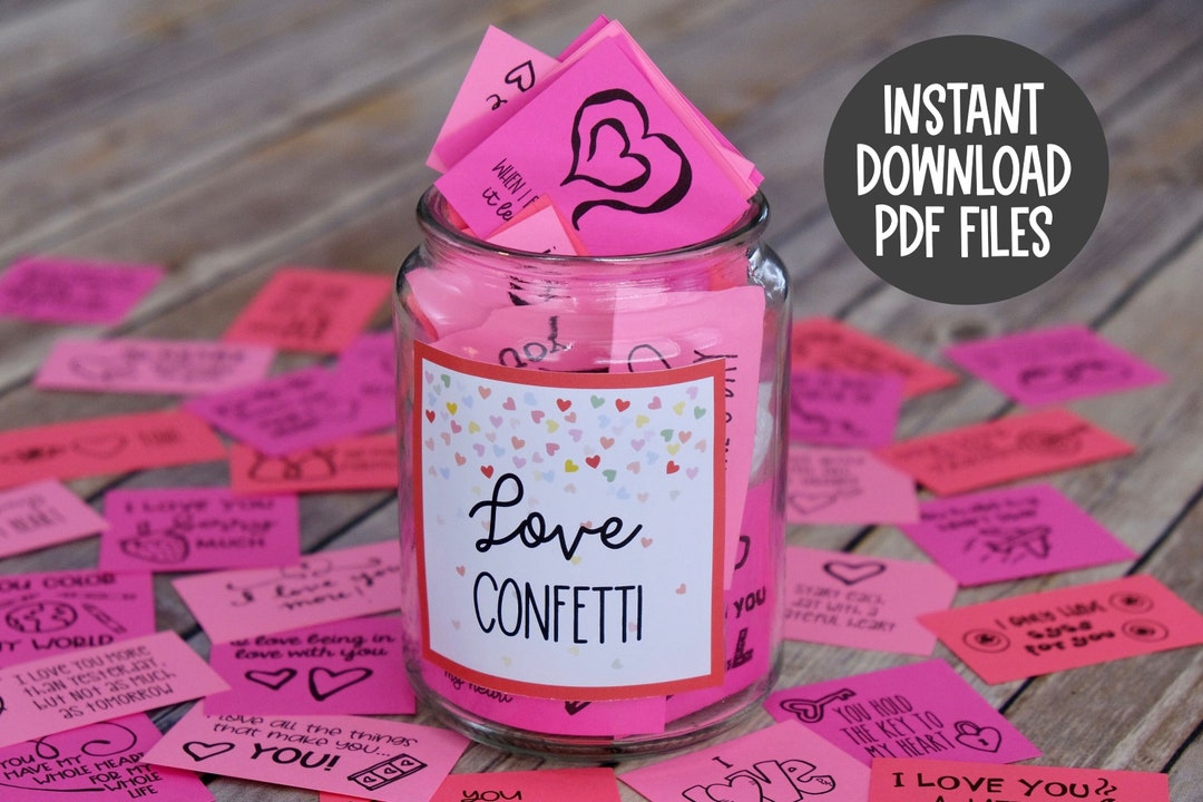 Love Confetti Cards: Valentine's Day Kindness Notes (PDF) - Etsy