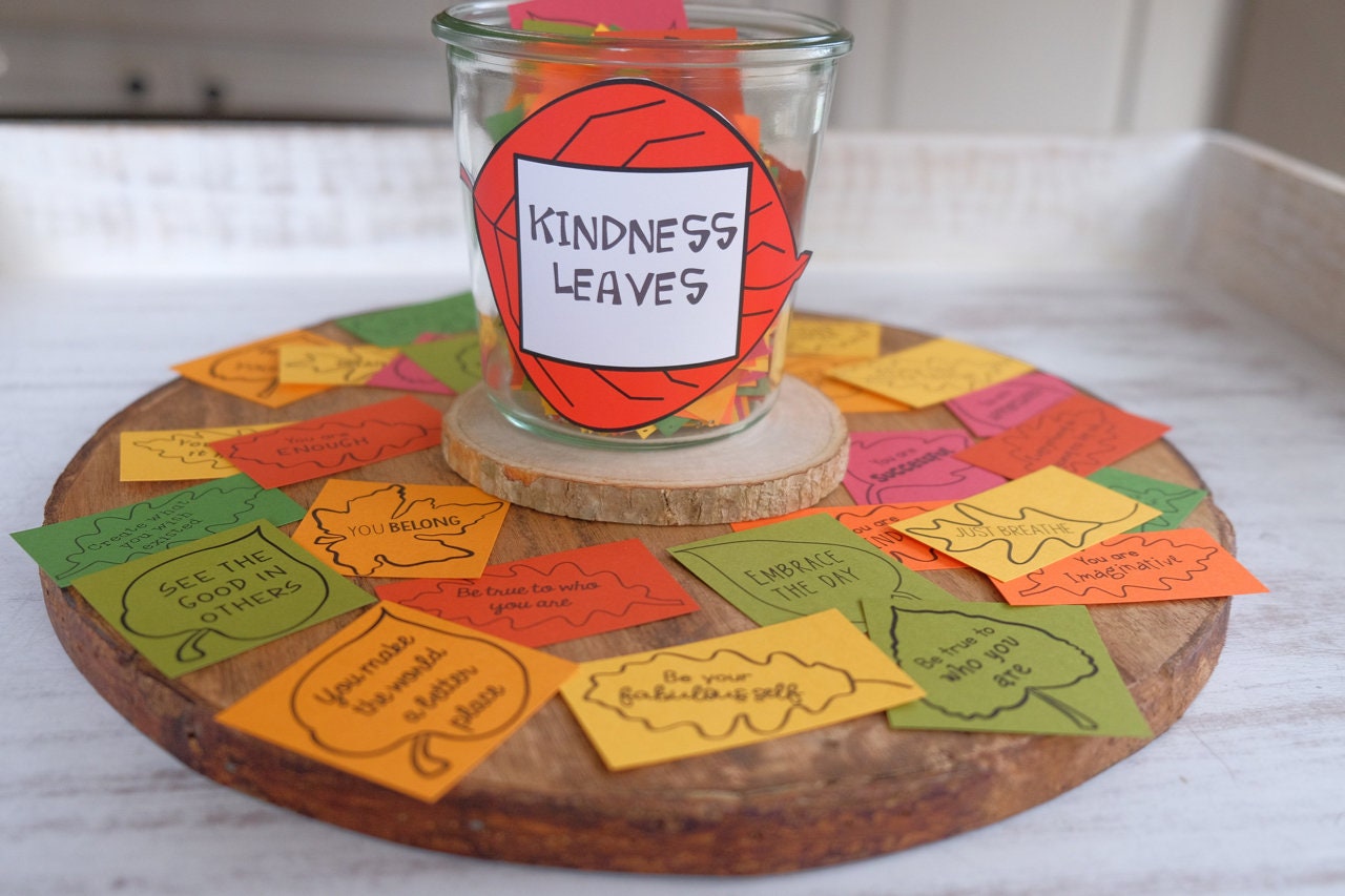 Kindness Leaves: Inspirational Message Cards (PDF Download) - Etsy