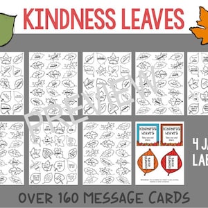 Kindness Leaves: Inspirational Message Cards (PDF Download) - Etsy