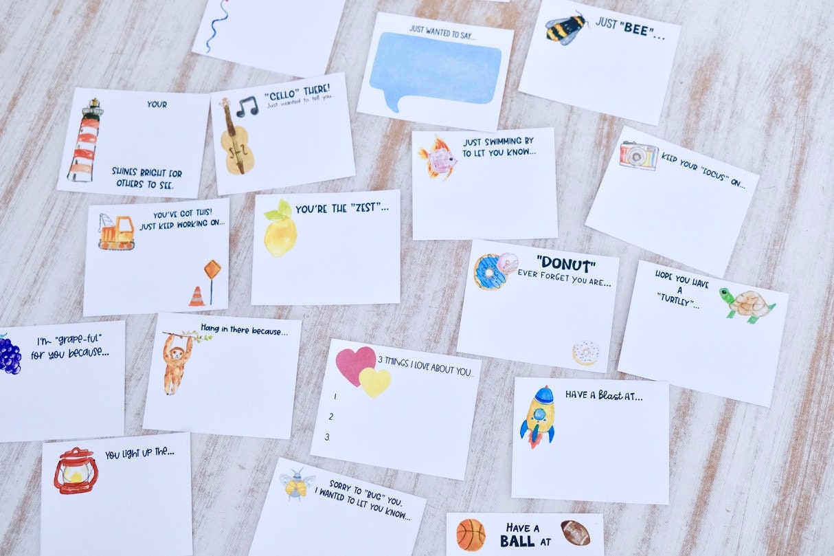 Kindness Notes Set 2 Lunch Box Notes and Inspirational Notes | Etsy