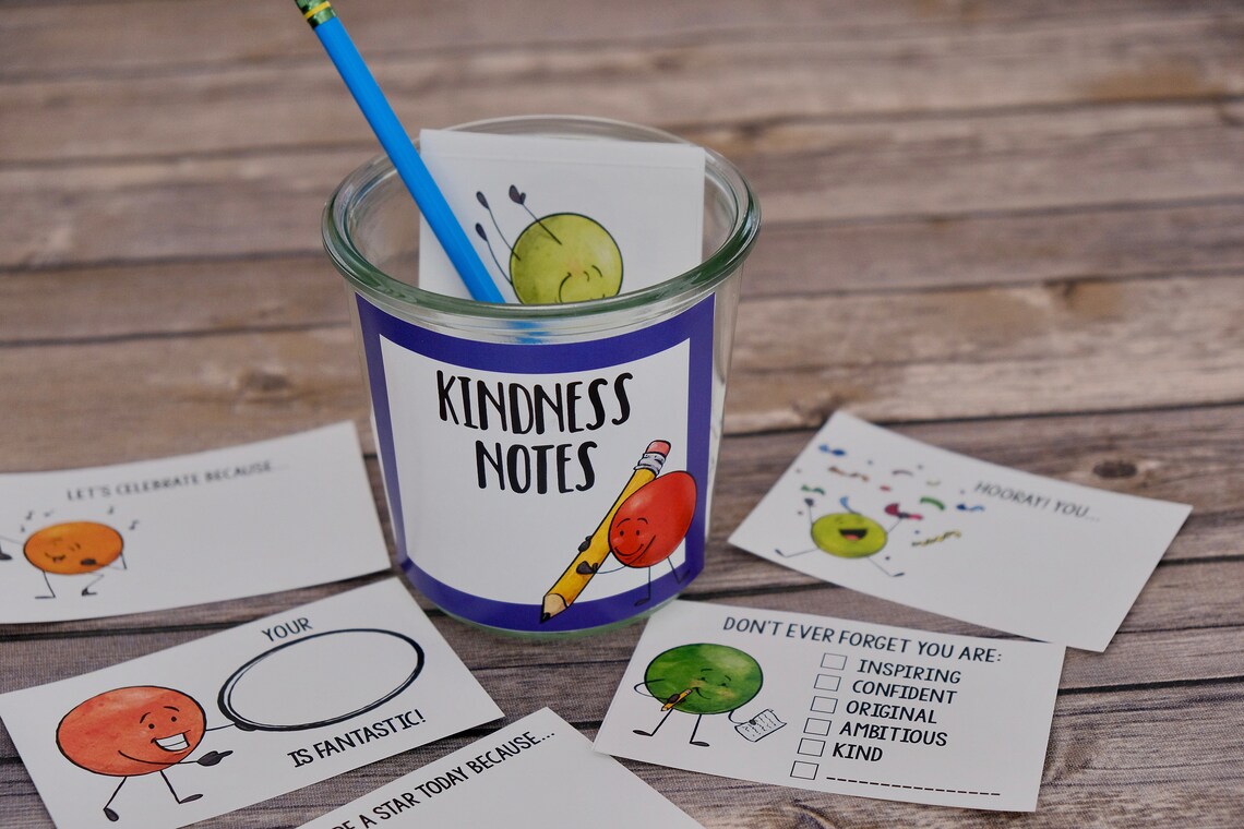 Kindness Messages and Notes Set 2 Kindness Dots Lunch Box - Etsy