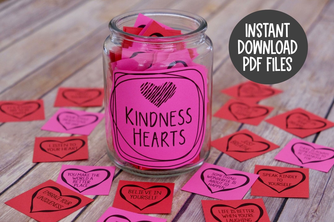 Kindness Hearts Inspirational Notes, Kindness Cards, Positive Messages ...