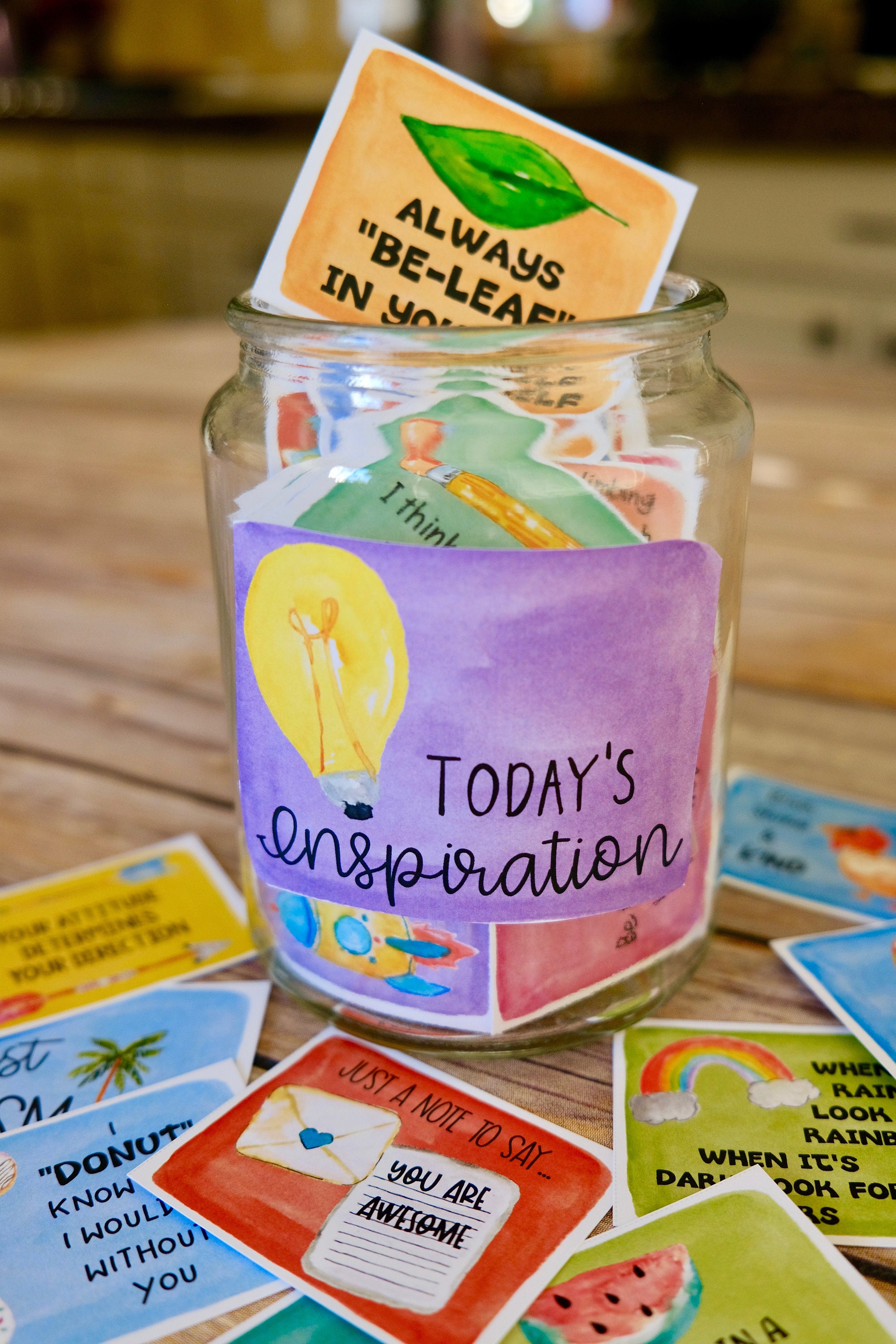 Kindness Cards Set 4: Make a Jar of Positivity With | Etsy