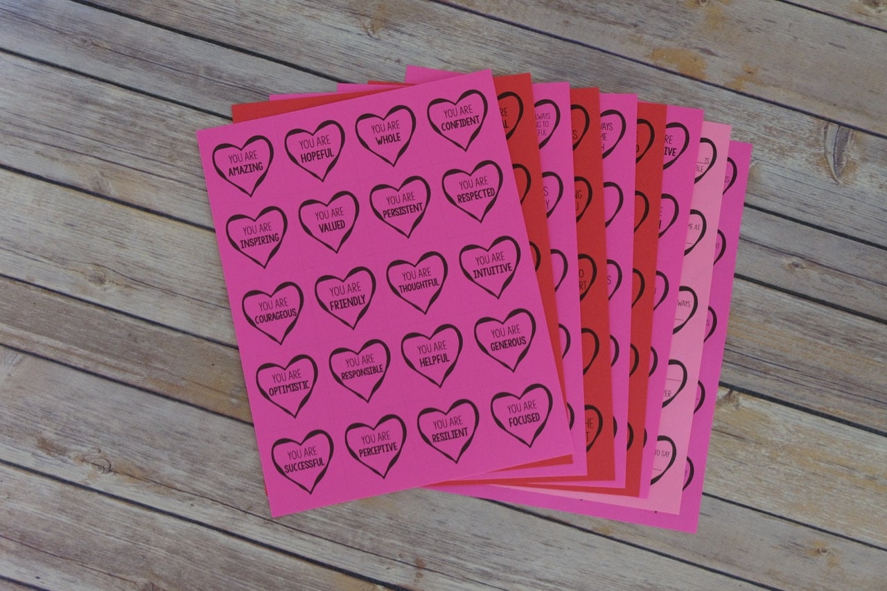 Kindness Hearts Inspirational Cards Printable | Etsy