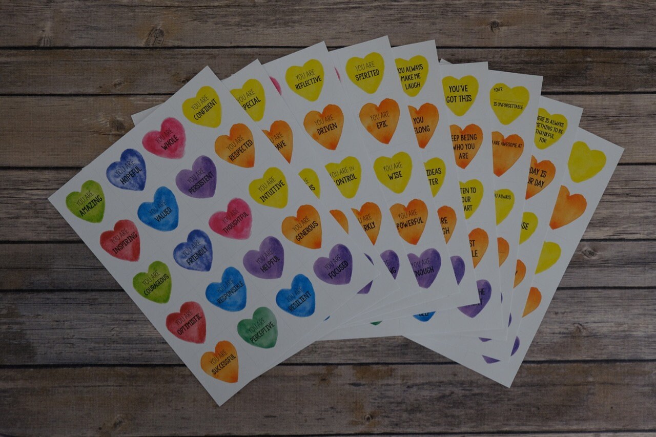 Kindness Hearts Inspirational Cards, Printable Valentine's Day Cards ...
