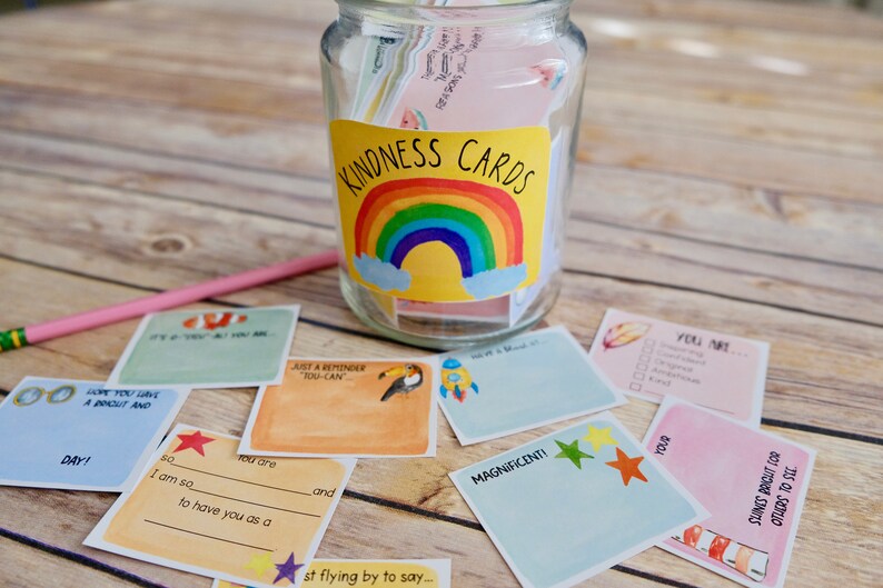Printable Kindness Notes and Write-in Lunch Box Notes, Kindness Cards ...