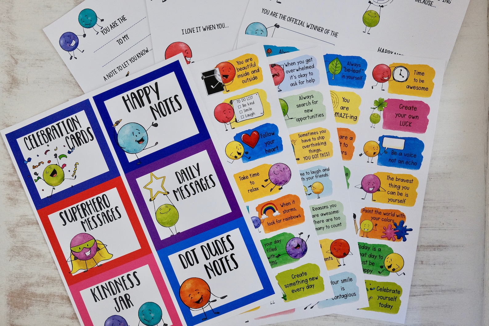 Kindness Cards and Notes Set 3 Kindness Dots Lunch Box Notes | Etsy