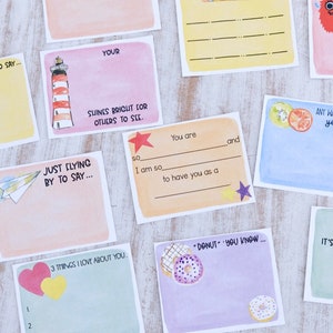 Printable Kindness Notes and Write-in Lunch Box Notes, Kindness Cards ...