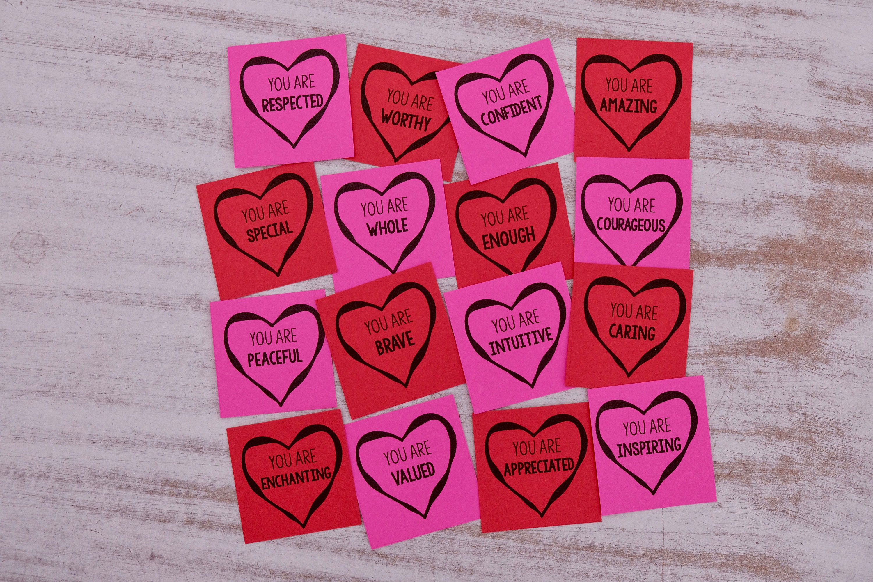 Kindness Hearts Inspirational Cards Printable | Etsy