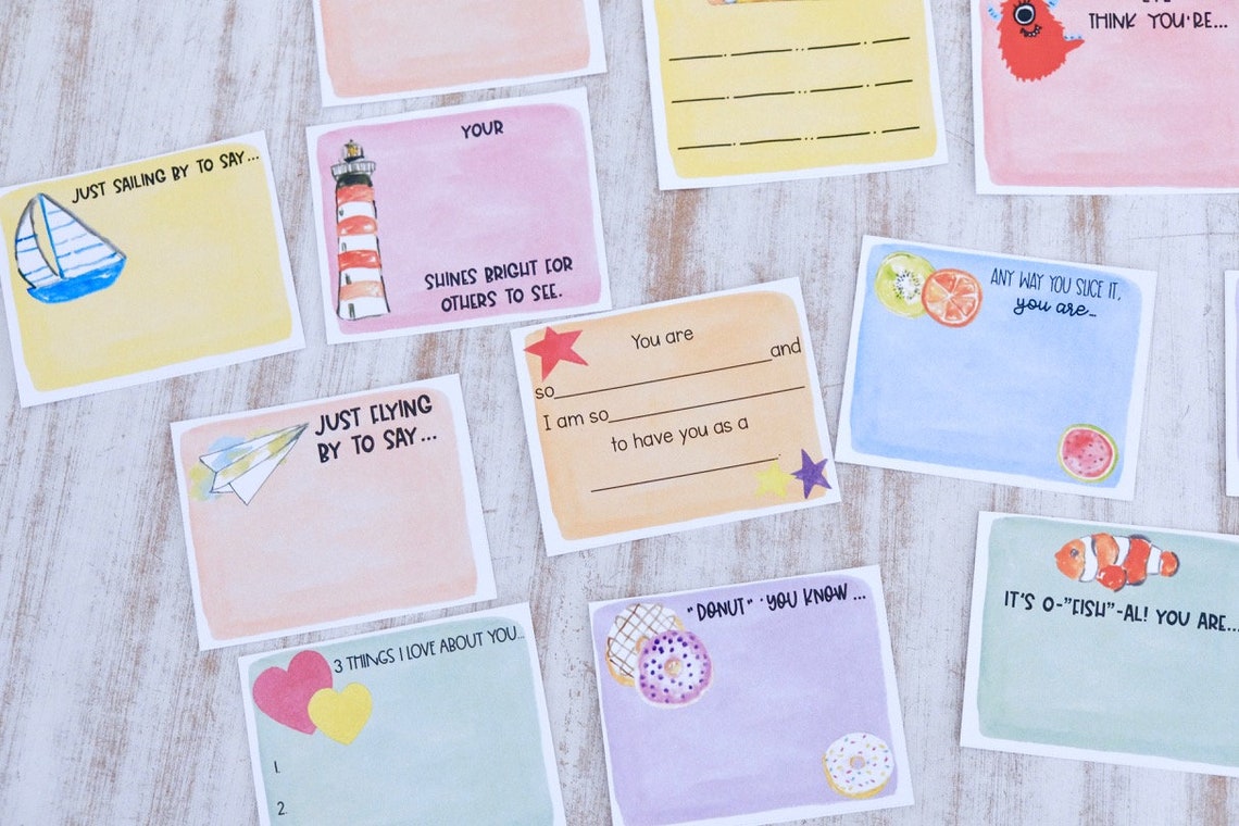 Kindness Notes Set 2 Lunch Box Notes and Inspirational Notes | Etsy