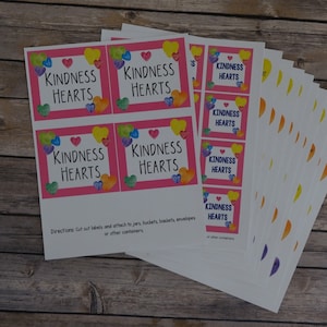 Kindness Hearts Affirmation Cards: Printable Lunchbox Notes (PDF) - Etsy